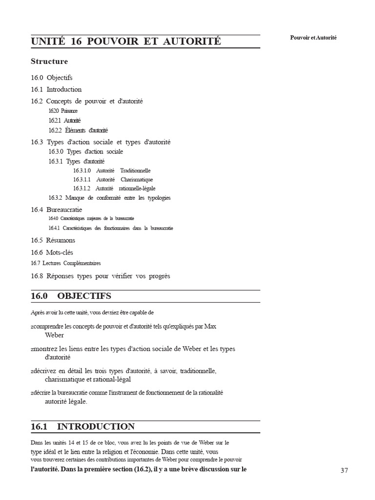 Pouvoir Et Autorité | PDF | Charisme | Bureaucratie