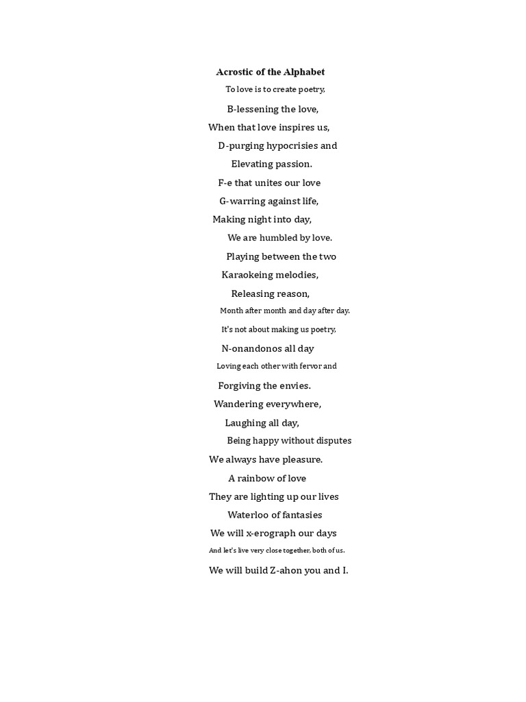 Acrostic of The Alphabet - 2021 | PDF