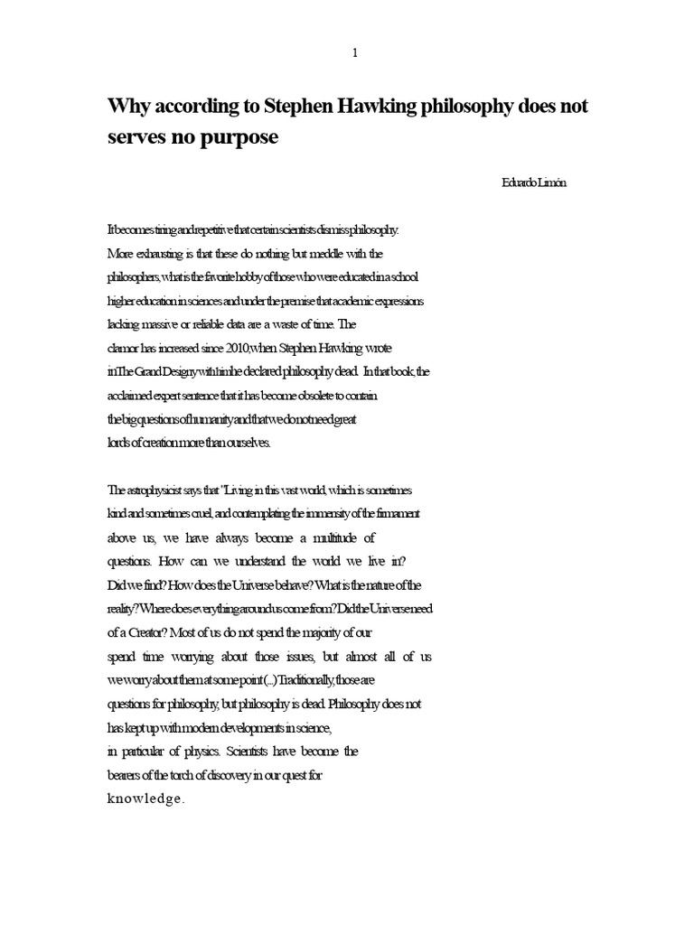 Hawking's Critique of Philosophy Explained | PDF | Science | Stephen ...