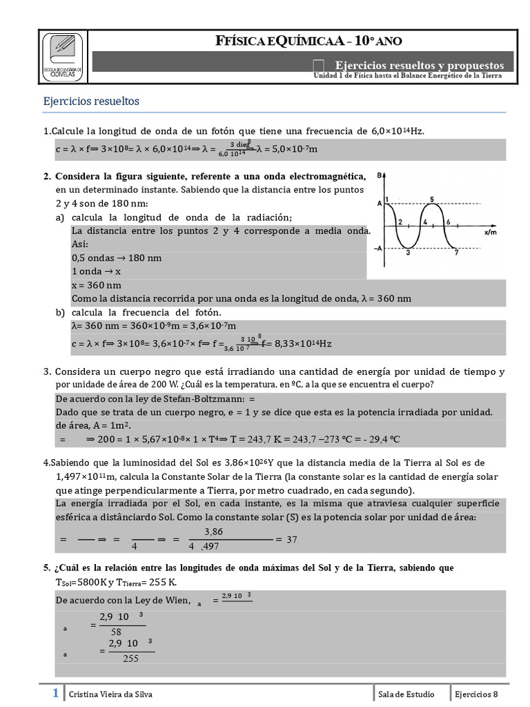8 - Ejercicios Propuestos y Resueltos | PDF | Radiación ...