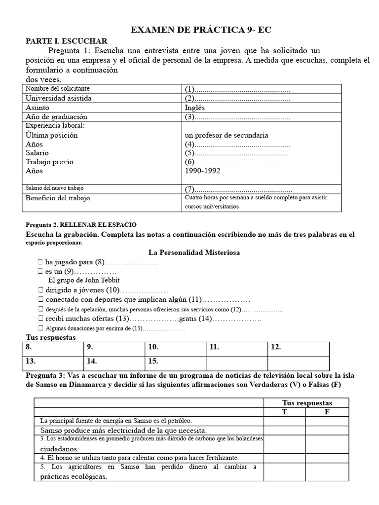 Examen de Práctica de Escucha y Lectura | PDF | Universo | Obesidad
