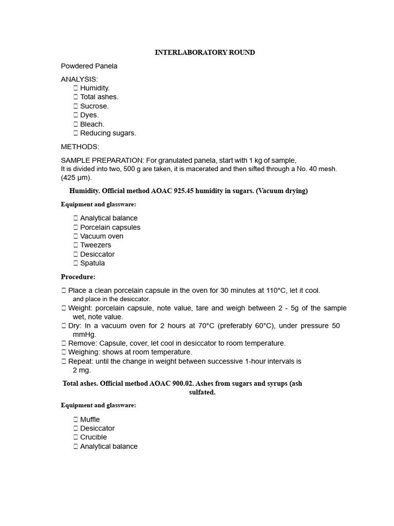 1. AOAC Methods RILAB.docx | PDF | Titration | Chemistry
