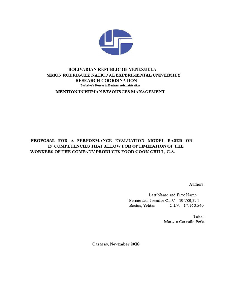 Proposal For A Performance Evaluation Model | PDF | Performance ...
