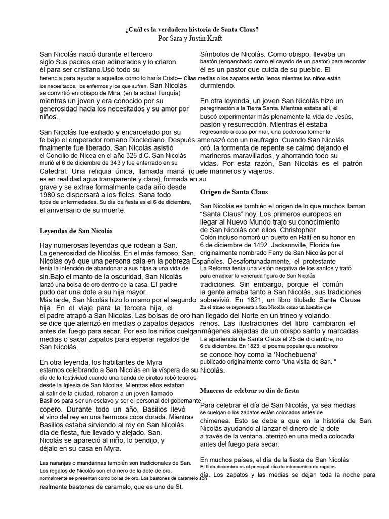 La Verdadera Historia de Santa Claus | PDF | Papá Noel | Navidad