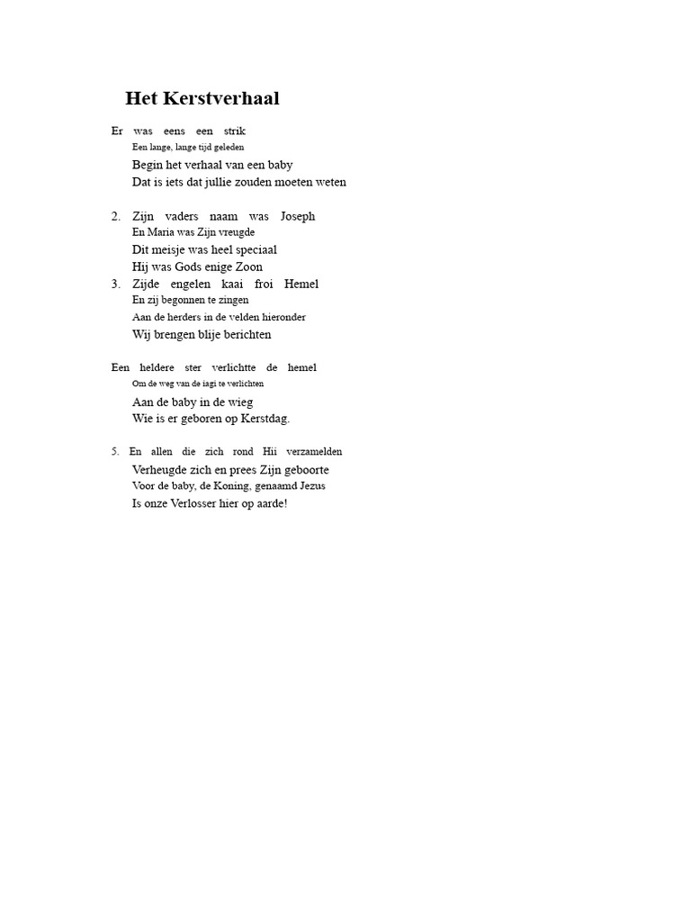 Het Kerstverhaal Gedicht | PDF