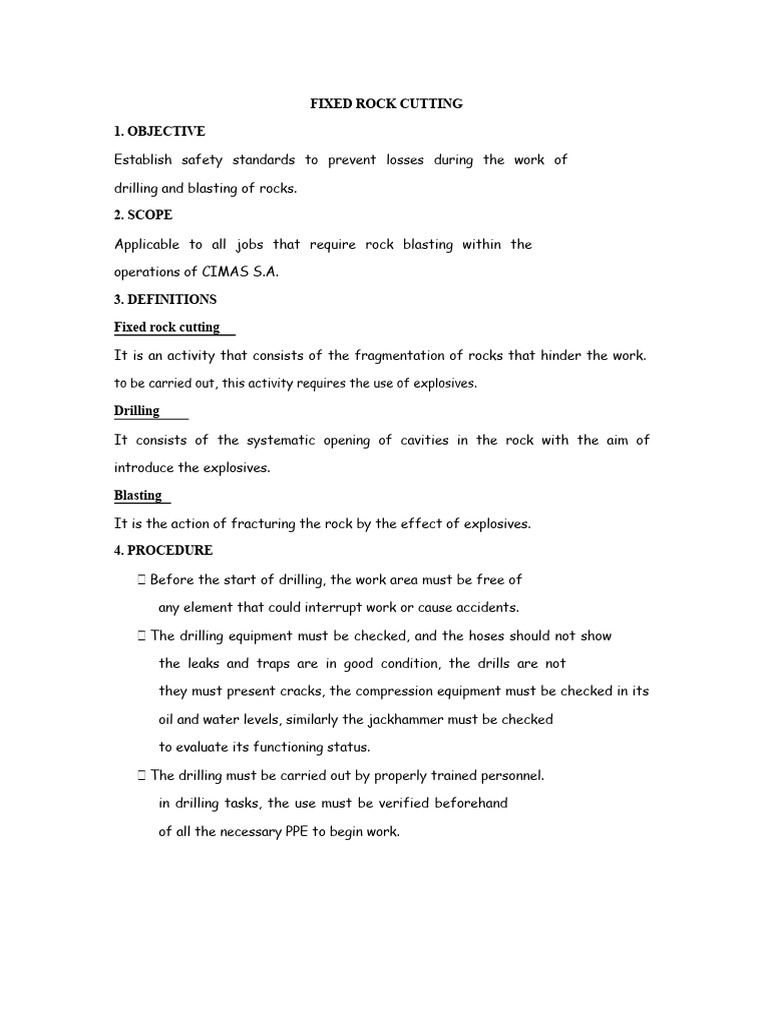 Safety Standards for Rock Blasting | PDF | Drilling