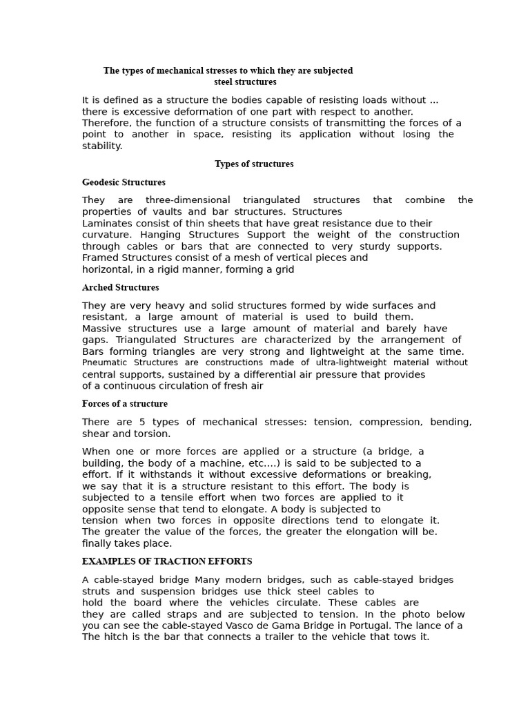 Types of Mechanical Stresses Explained | PDF | Beam (Structure ...
