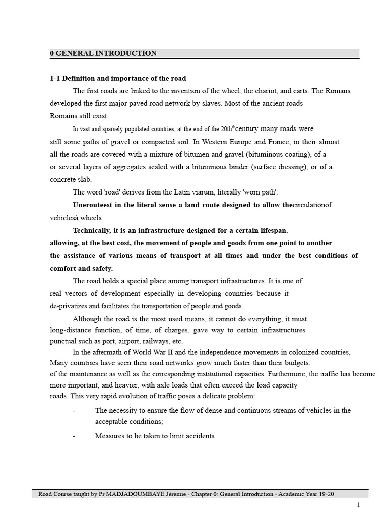 Chapter 0 General Introduction | PDF | Road Surface | Road