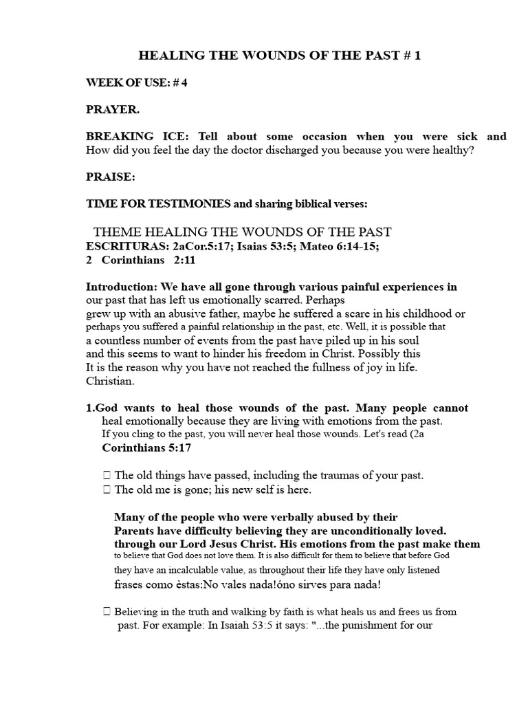 Healing Past Wounds Through Forgiveness | PDF | Jesus | Forgiveness