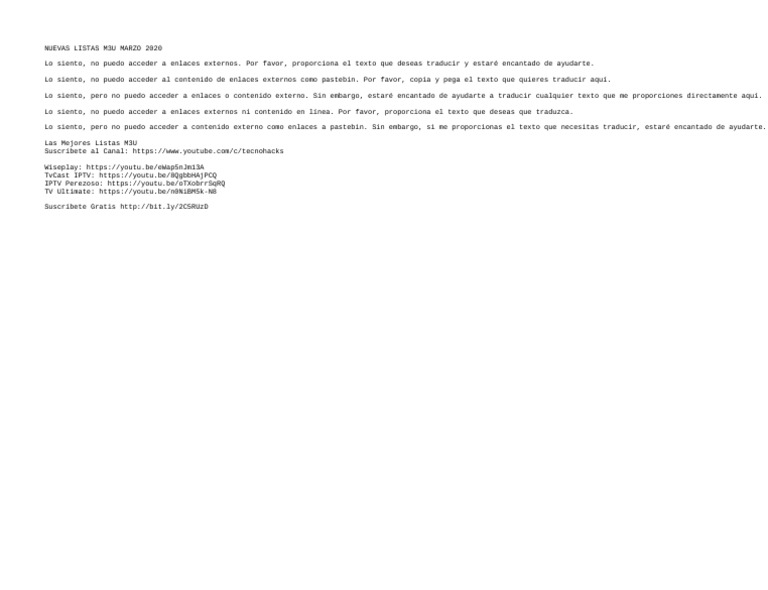Listas M3u Marzo 2020 | PDF