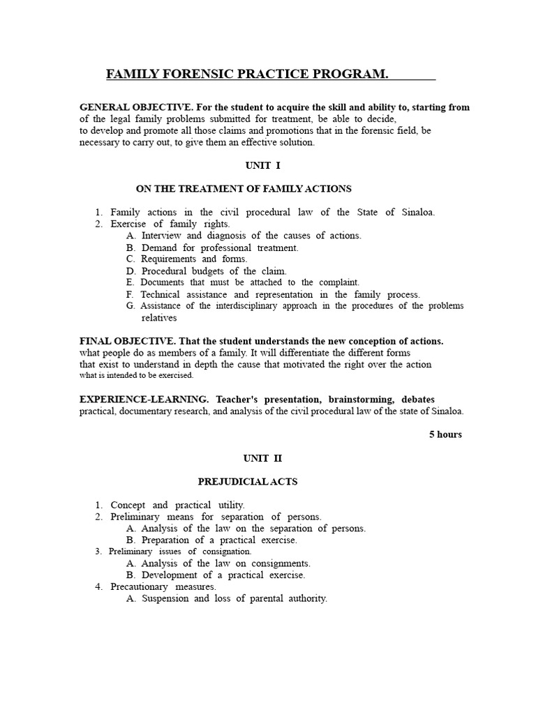 Family Forensic Practice Program Guide | PDF | Intestacy | Divorce