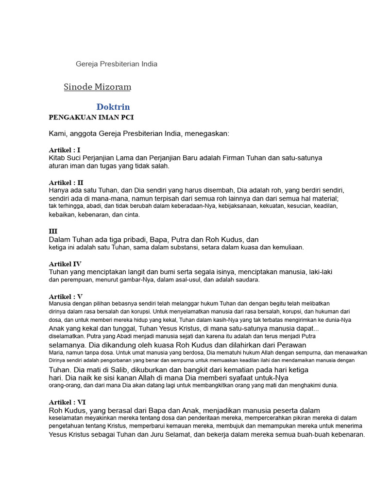 Gereja Presbiterian India Thurin | PDF