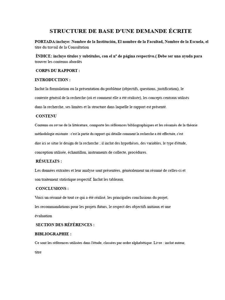 Structure De Base D Une Consultation écrite Pdf