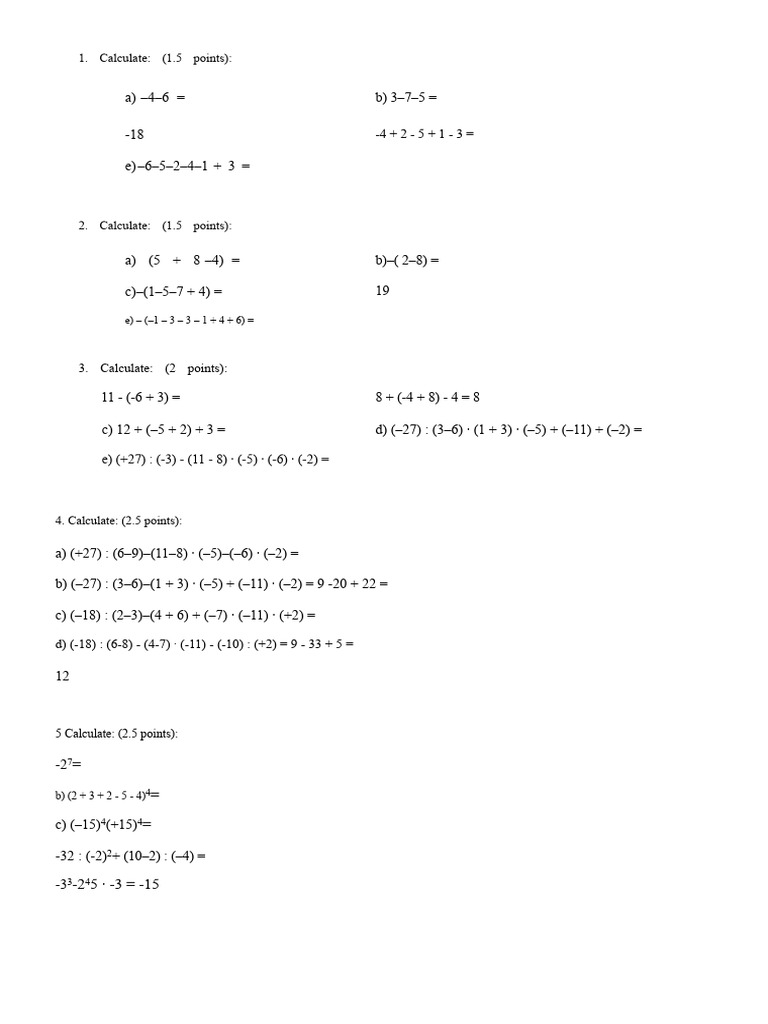 Mathematics Exam 1st Year of Secondary Education | PDF