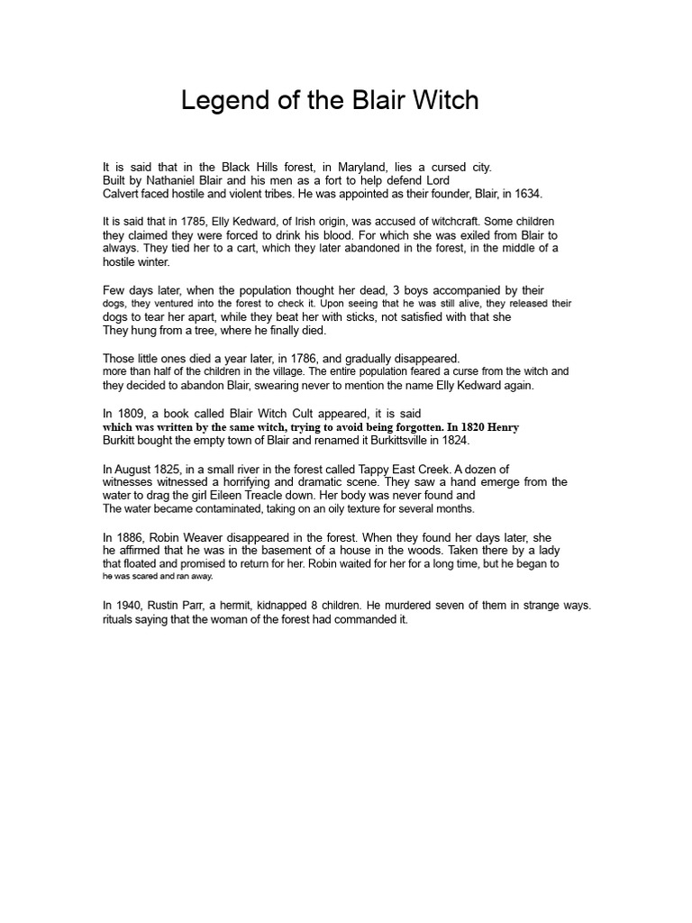 Legend of The Blair Witch | PDF