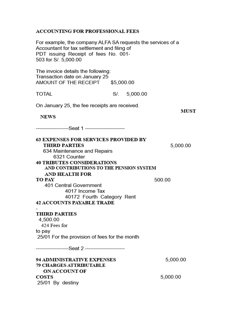 Accounting for Professional Fees | PDF