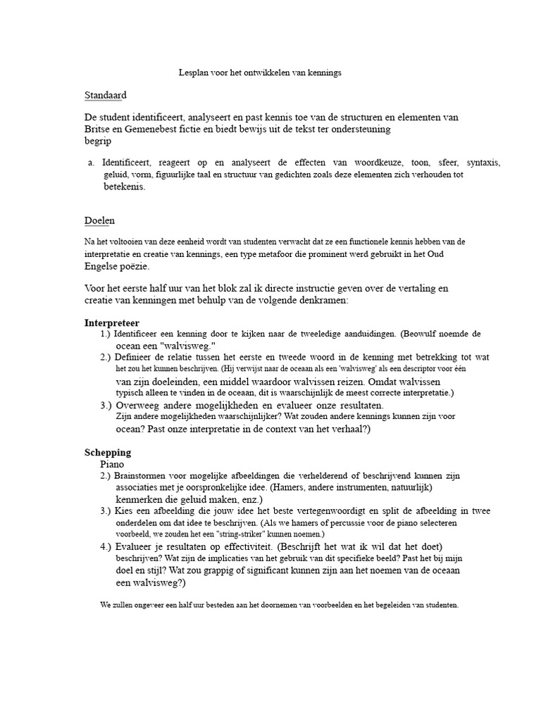 Kenning Lesplan1 | PDF