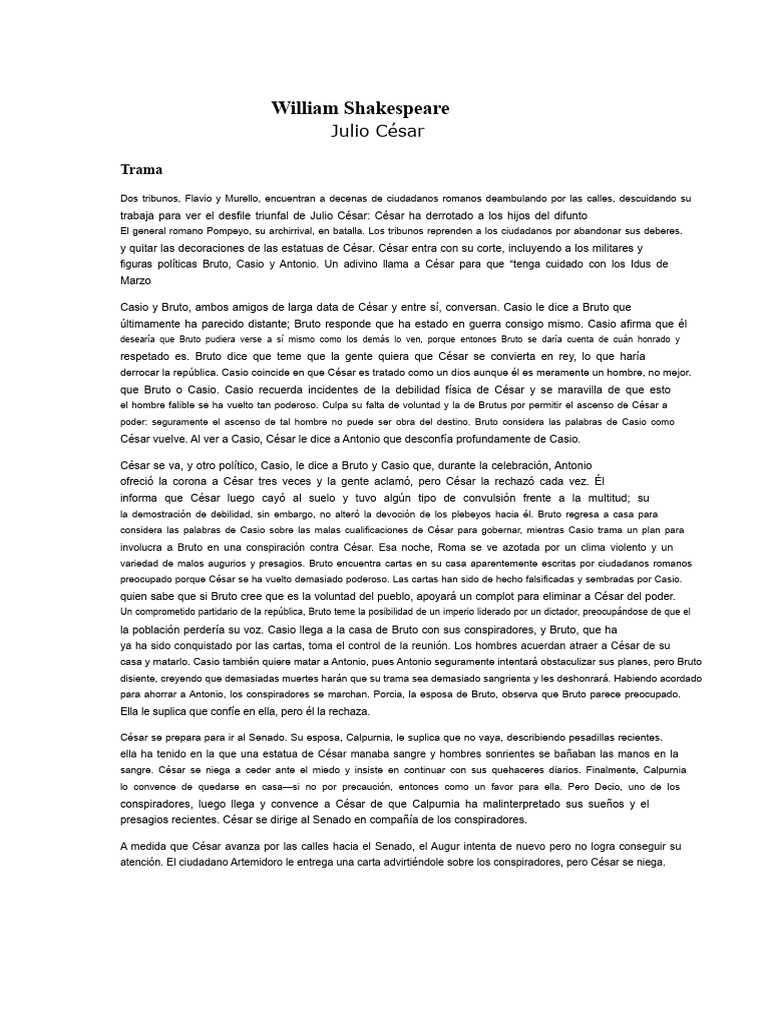 William Shakespeare - Julio César | PDF | Julio César | Augusto