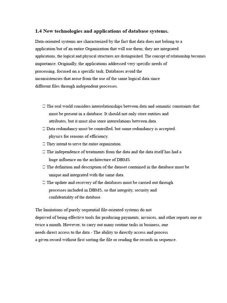 1.4 New Technologies and Applications of Database Systems. | PDF | Databases | No Sql