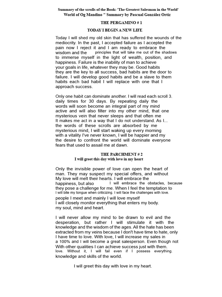 The 10 Scrolls of Og Mandino | PDF