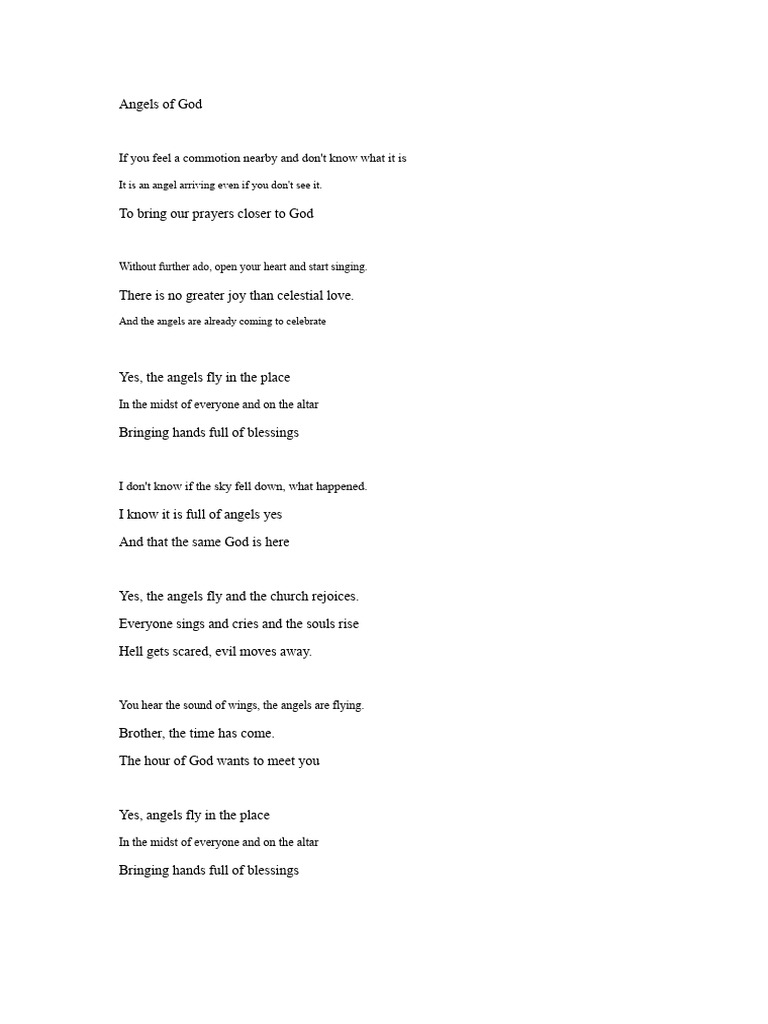 Lyrics Angels of God | PDF