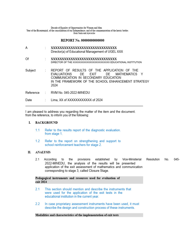 ANNEX 6 Format For The Final Evaluation Results Report of The Strategy ...
