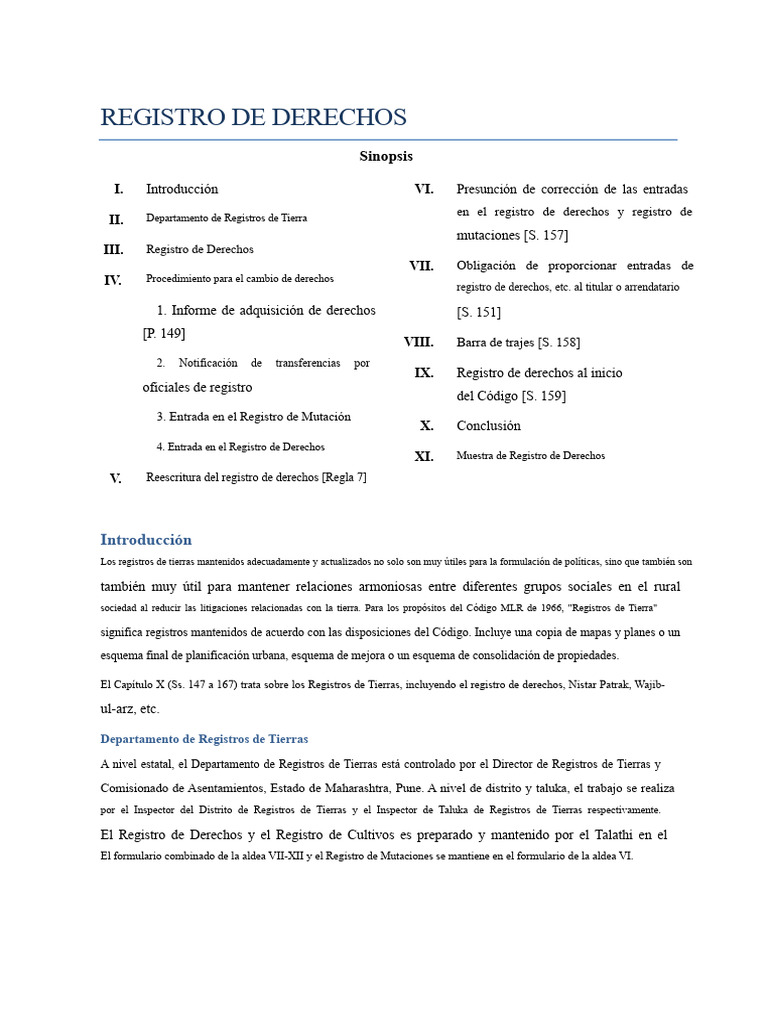 MLRC - 5. Registros de tierras (Registro de derechos, Nistar Patrak y ...