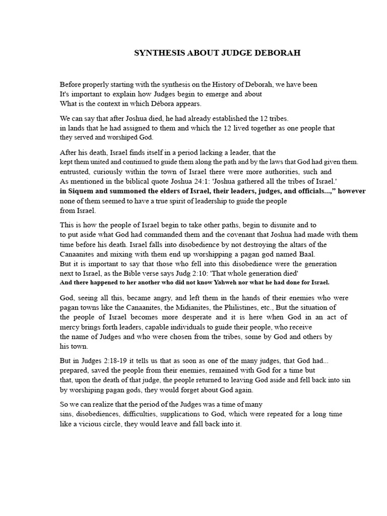 Deborah Ruled For 40 Years. | PDF | Old Testament Books | Books Of The ...