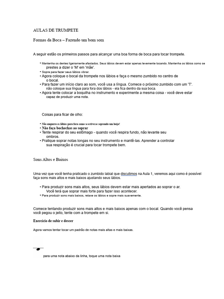 [Trompete] Aulas de Trompete.pdf | PDF | Trombeta | Som