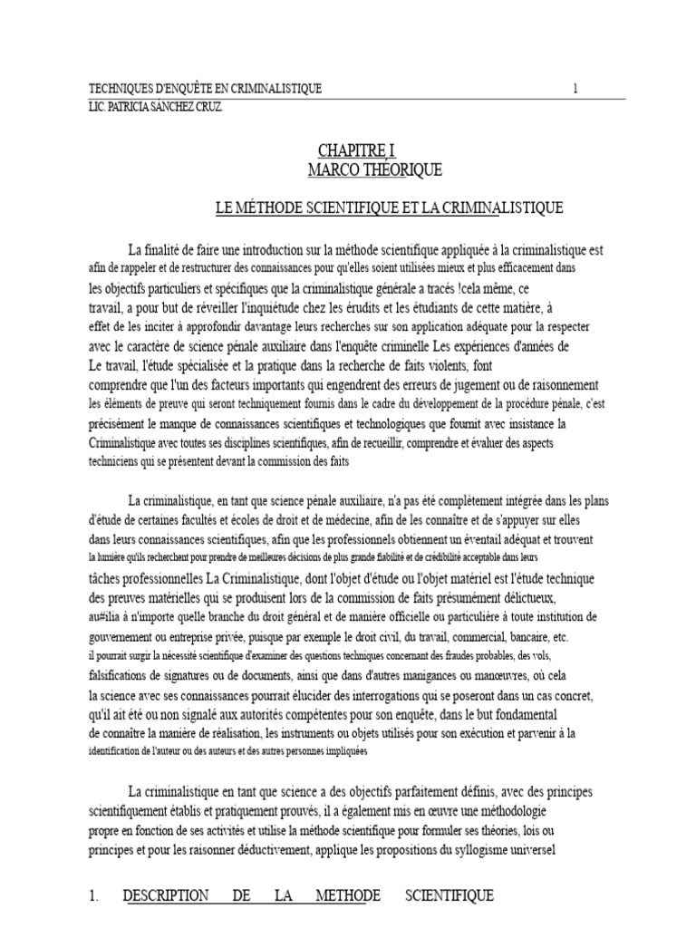 Méthode Scientifique en Criminalistique | PDF | Science médico-légale ...