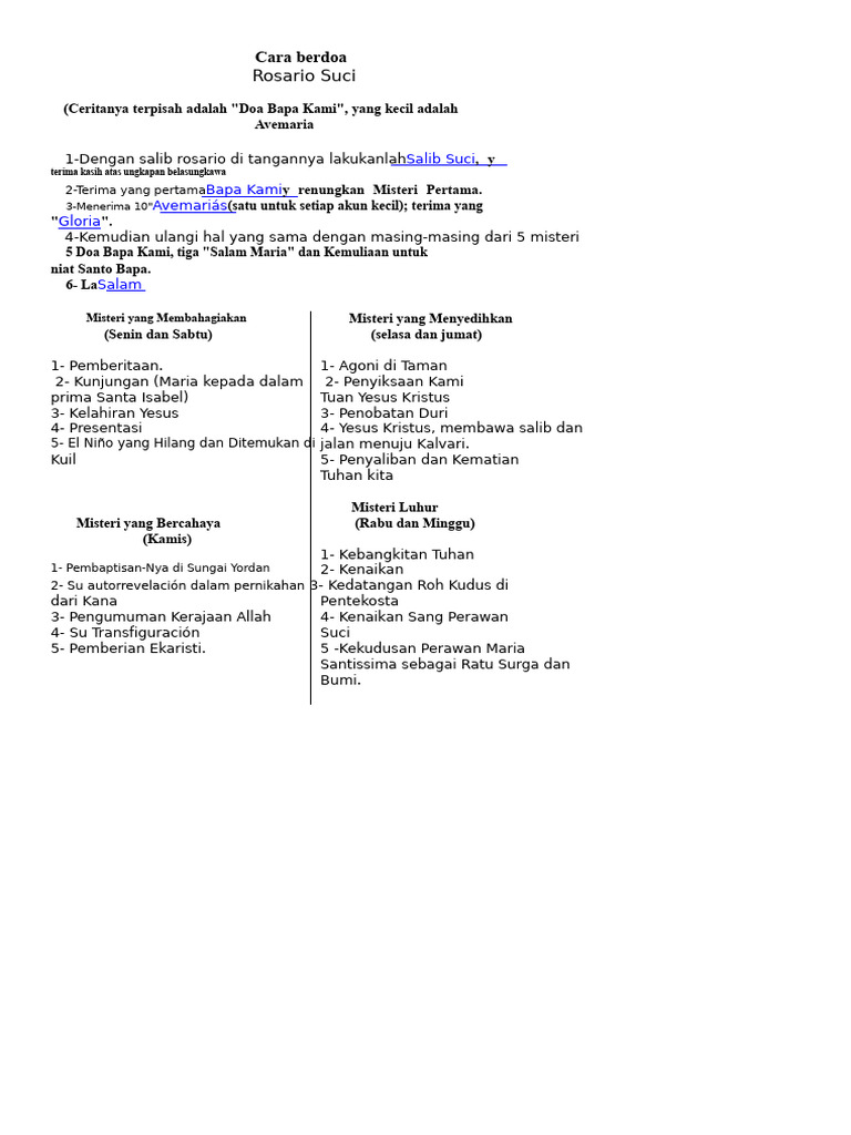 Cara Berdoa Rosario | PDF