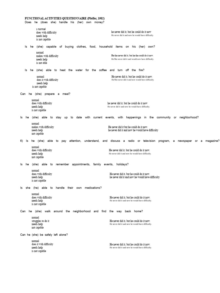 Instrumental Activities Pfeffer PDF | PDF