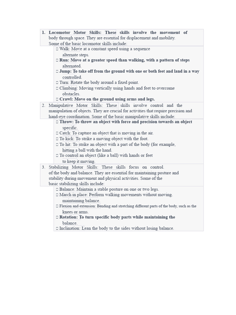 Locomotor Skills | PDF