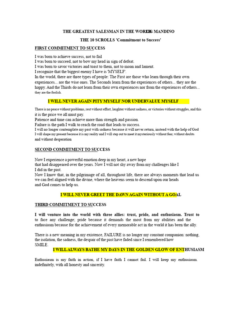 10 Scrolls of Success Insights | PDF | Prayer