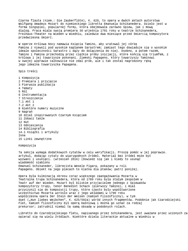 Czarodziejski Flet | PDF