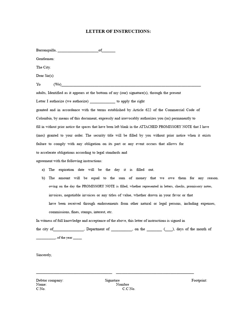 Authorization Letter for Promissory Note | PDF