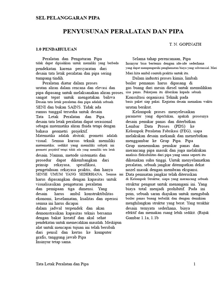 Desain Tata Letak Peralatan dan Pipa | PDF