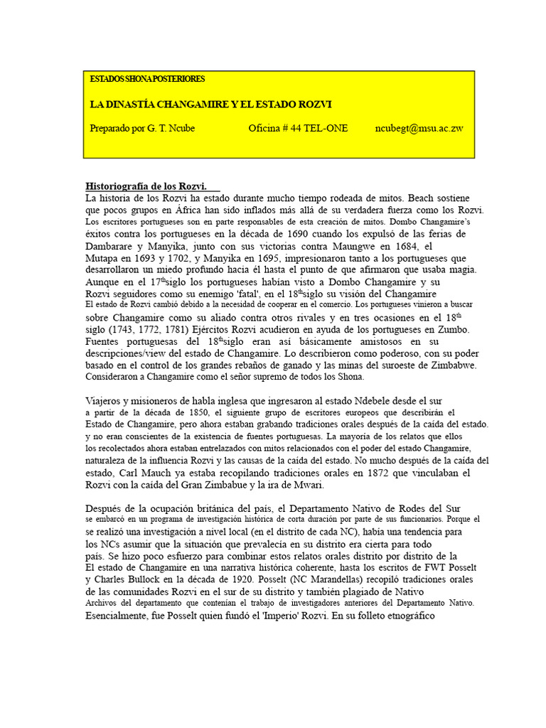 El Estado Changamire y Los Rozvi | PDF | Comercio | El comercio ...