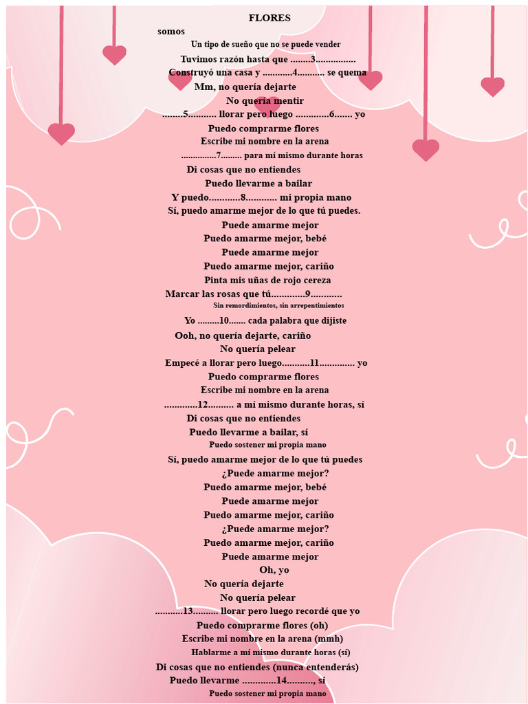 Letras de Flores Miley Cyrus | PDF