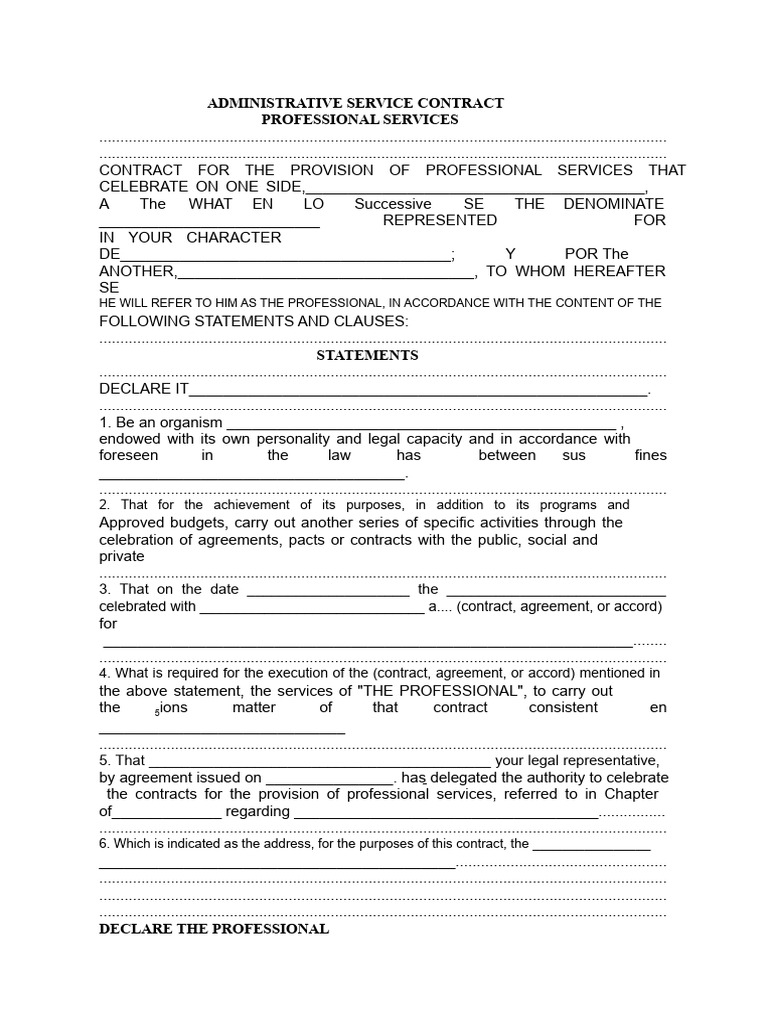 Administrative Contract For The Provision of Professional Services ...