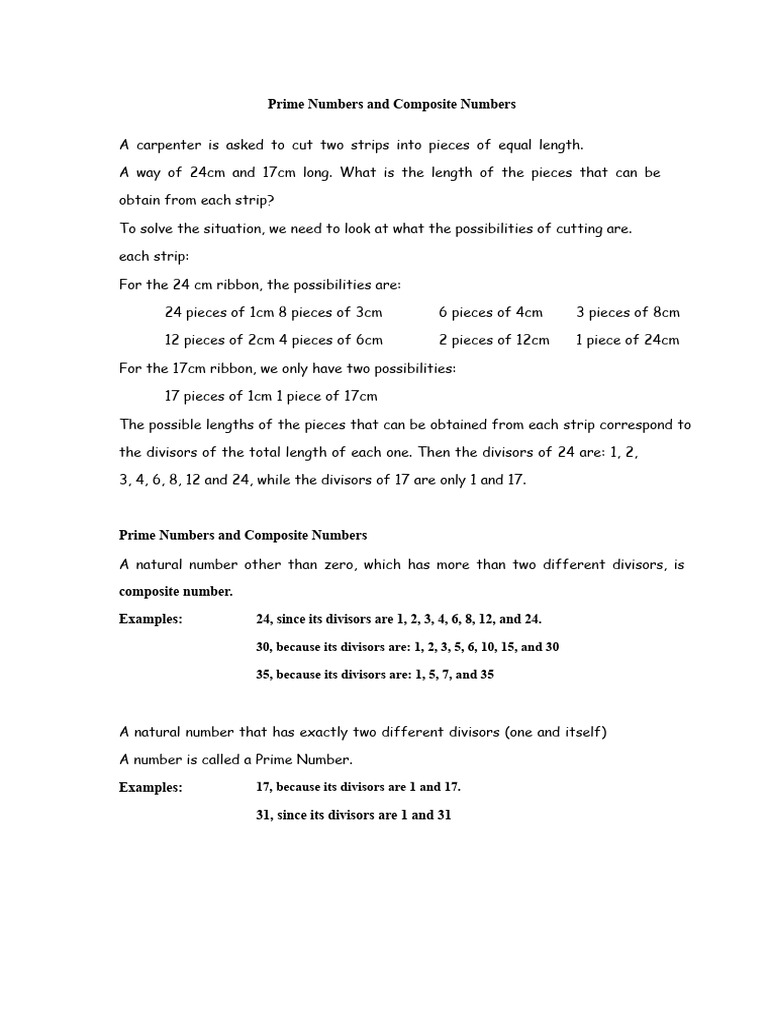 Class 3 - Prime and Composite Numbers | PDF | Prime Number | Numbers