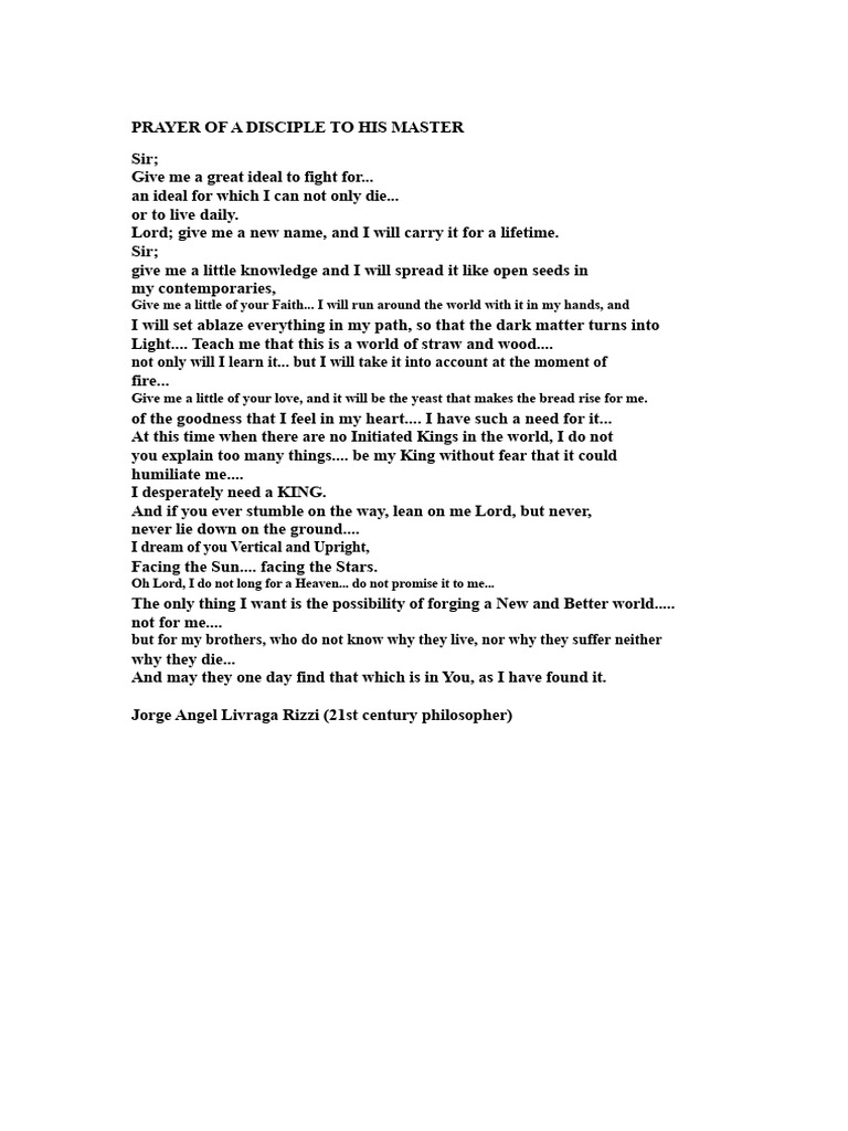 Disciple's Prayer for Guidance and Purpose | PDF
