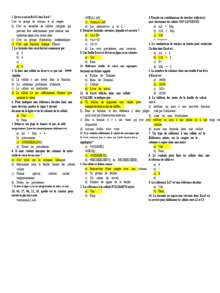 Excel Intermédiaire | PDF | Microsoft Excel | Feuille de calcul