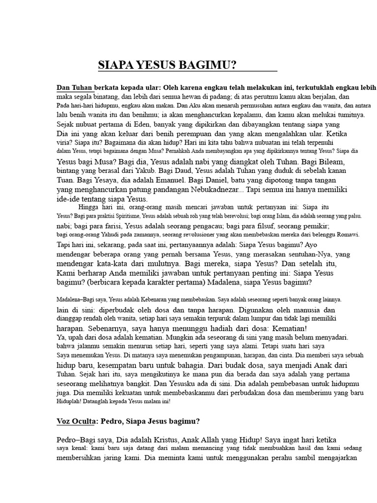 Siapa Yesus: Pandangan Beragam Karakter | PDF