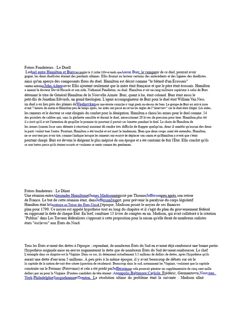 Duel historique : Hamilton vs Burr | PDF | Hamilton (Comédie musicale ...