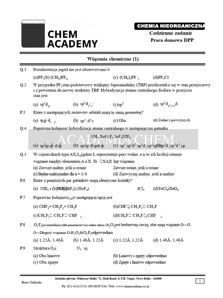 Academia Chem: Praca Domowa DPP | PDF