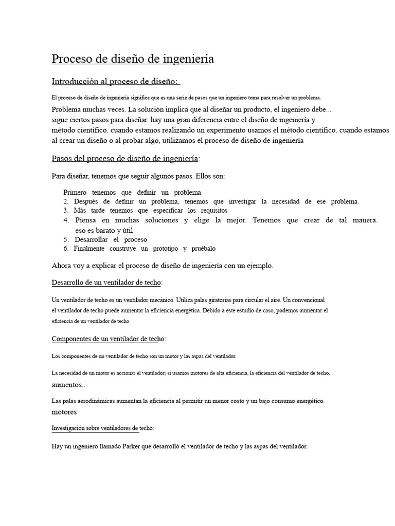 Proceso de Diseño de Ventiladores de Techo | PDF | Diseño | Ingeniería