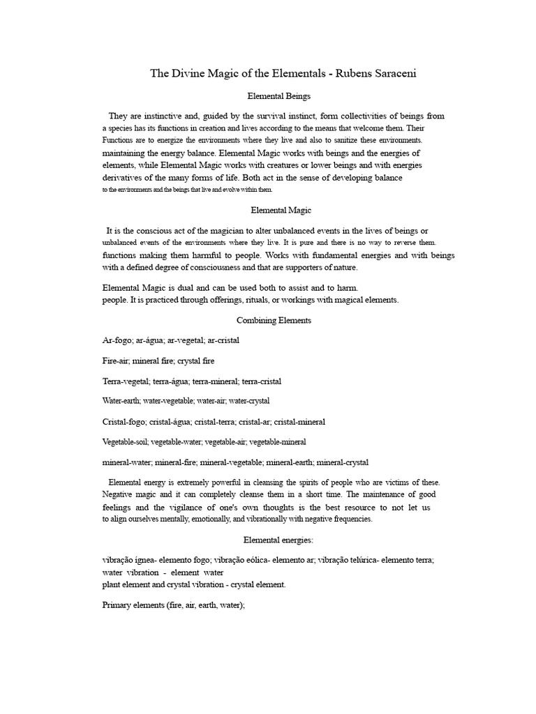 The Divine Magic of The Elementals | PDF | Spirituality