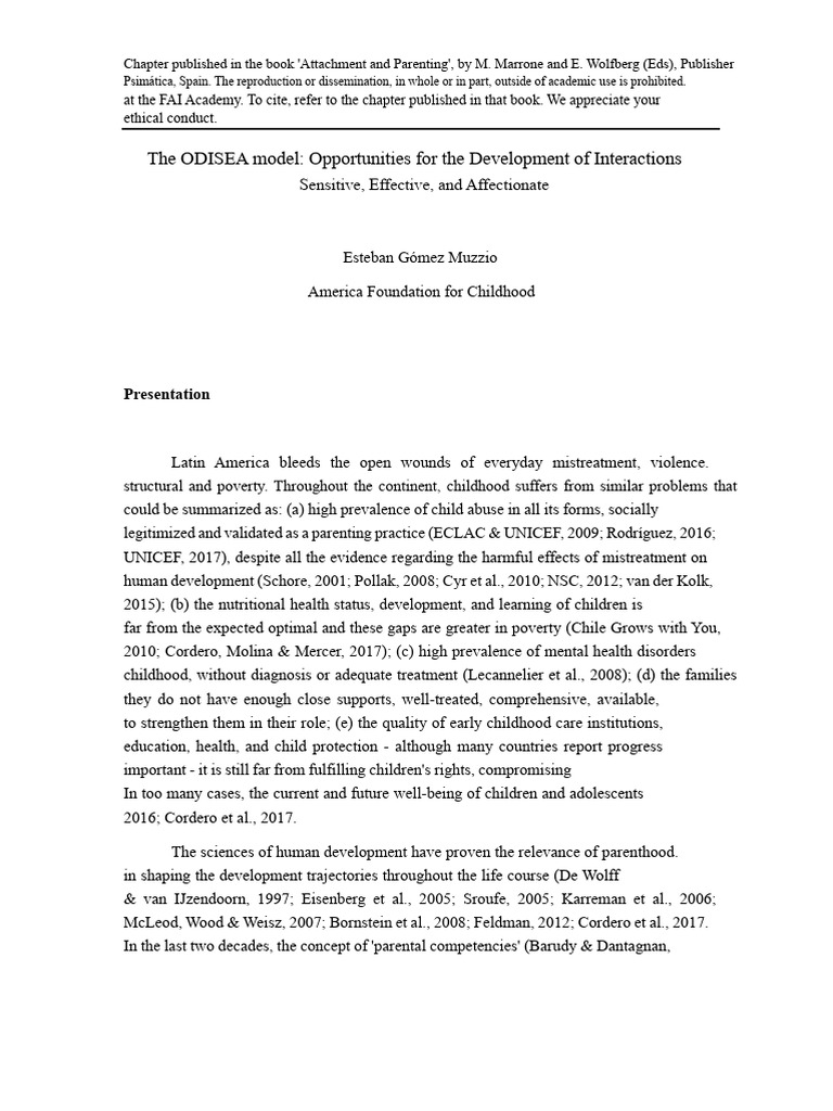 Model Chapter ODYSSEY (Book Attachment and Parenting 2021) | PDF ...