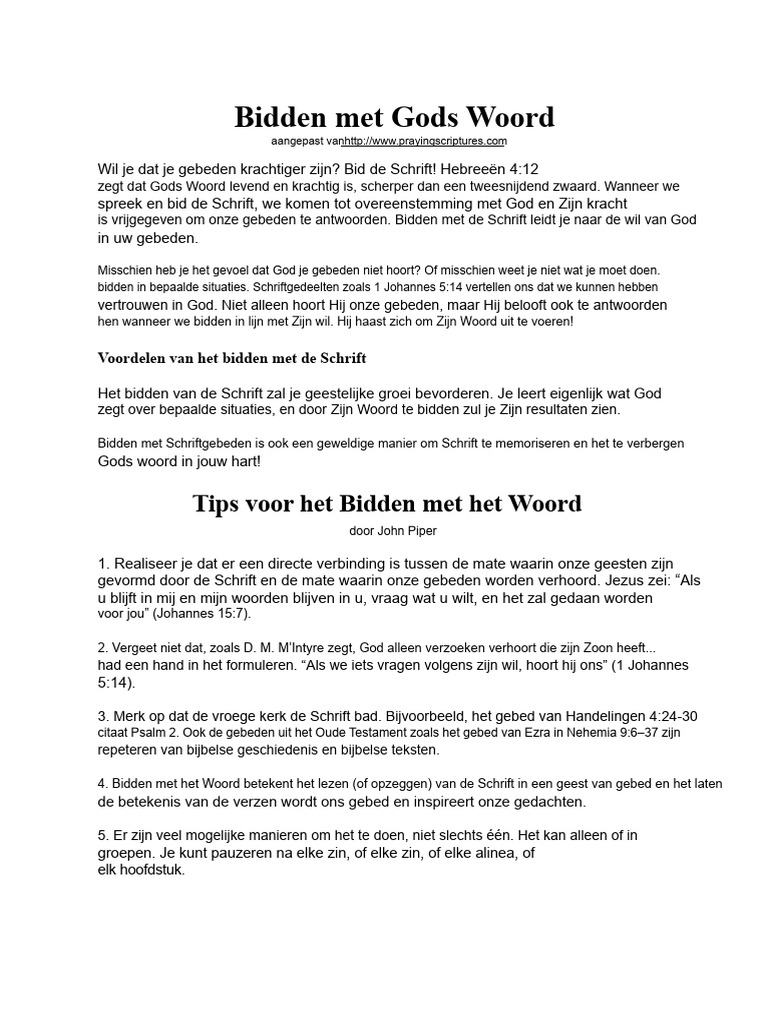 00 Bidden Met Het Woord Van God | PDF